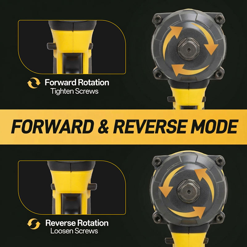 TALADO Cordless Impact Wrench, 600N Max Torque, 1/2" Square Drive, LED ...