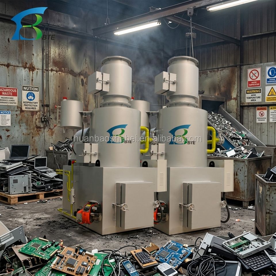 E-waste Pyrolysis Incinerator PCB Scrap Burning Toxic Isolation ...