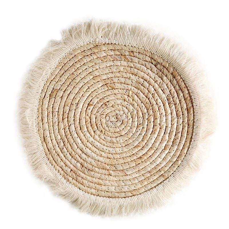 Natural Corn Husk Woven Placemats With Fringes Wedding Place Mats Home ...
