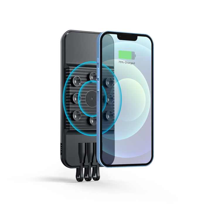 Led Light Logo Power Bank 10000MAH Built in Cable Mobile Power Bank ...