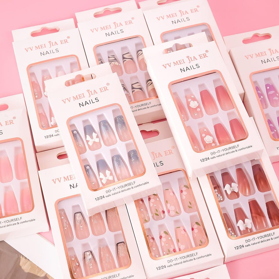 Wholesale Vendor Luxury Long Press on Nails - 24 Pieces