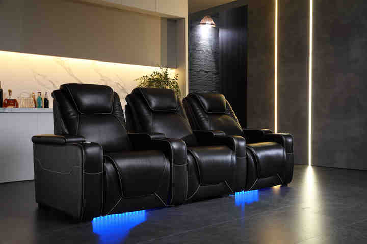 Luxury Vip Theater Cinema Chair 3seater Genuine Leather