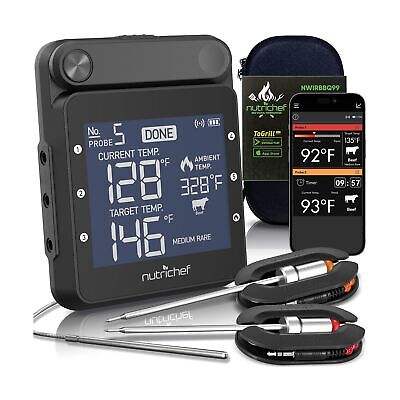 Wifi Wireless for Oven BBQ Grill Digital Meat Thermometer Ambient Probe ...