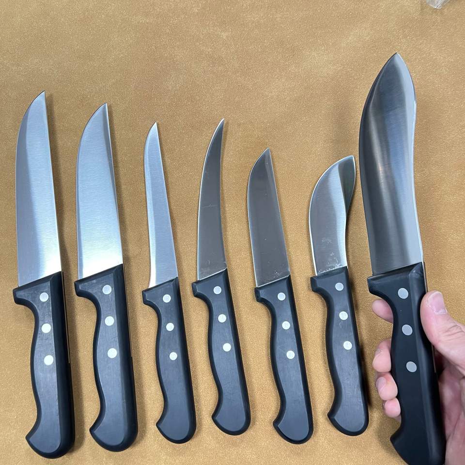 5CR15MOV Steel Butcher Deboning Chef Knives Set of 7 Poultry Livestock ...