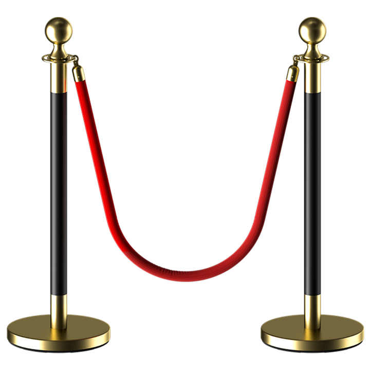Crown Top Gold Barriers - Elegant Crowd Control Solutions