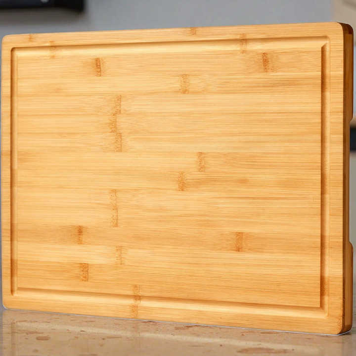 Large Eco-Friendly Bamboo Cutting Board Laser Carved Juice Grooves for ...