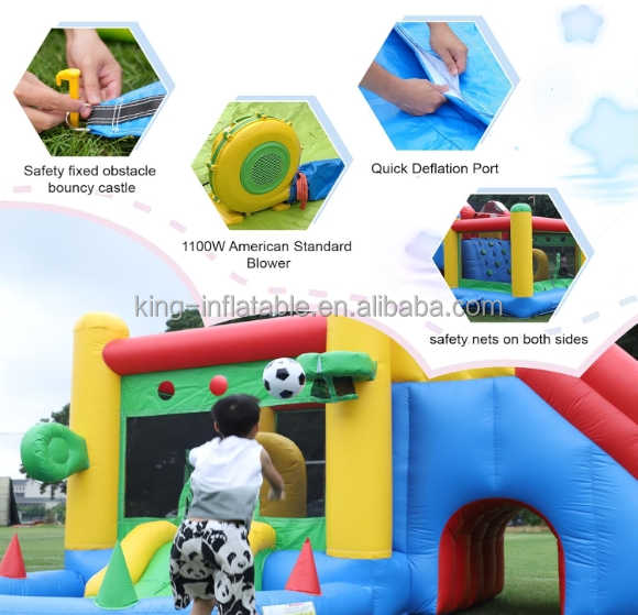 Commercial Inflatable Bounce House Combo 100% PVC Bouncy Castle with 2 ...