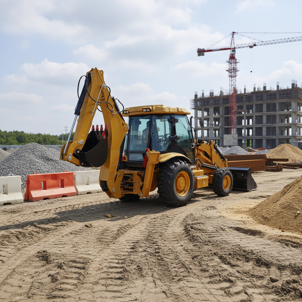 HAIJU CE EPA Euro V Backhoe Loader HJ388 Speed 28Km/h Tire 14-17.5/19 ...