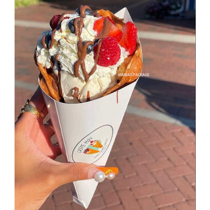 Disposable Hot Food Grade Paperboard Triangle Ice Cream Packaging Pizza ...