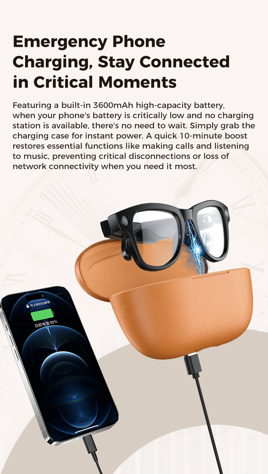 High Quality M02 Smart Glasses with 800W 4K Record Video Rechargeable ...