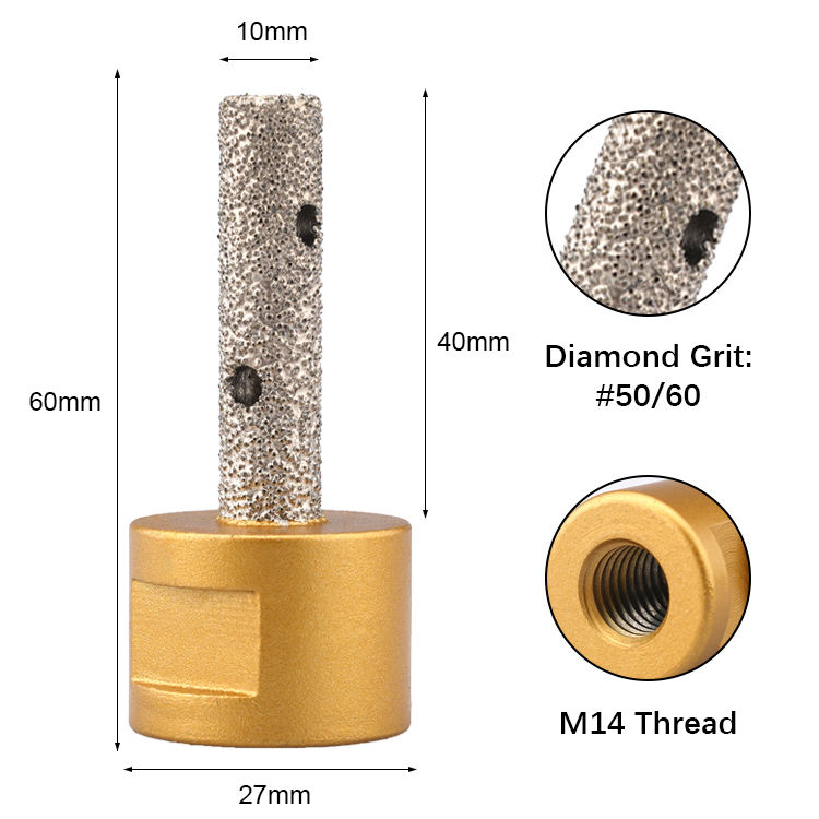 Dia 2-38mm Vacuum Brazed Diamond Milling Chamfer Finger Bits for Tile