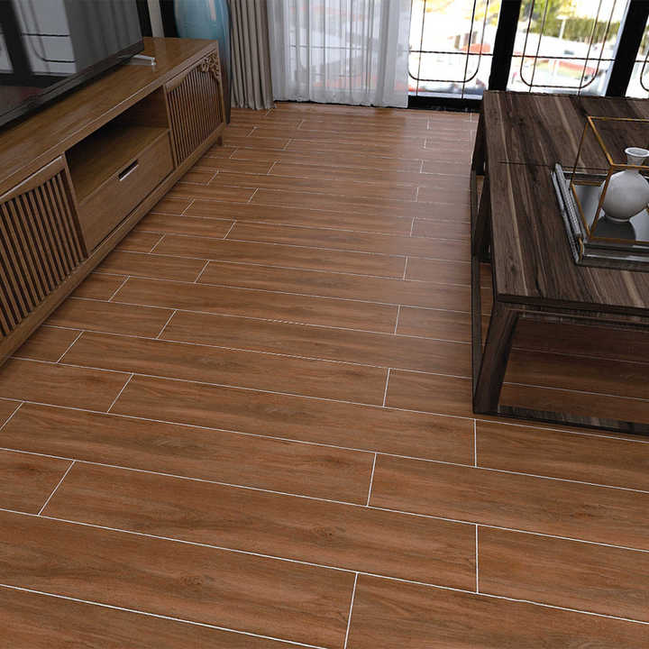 Matte Surface Rustic Style Wood Grain Floor Tiles Interior Living Room ...