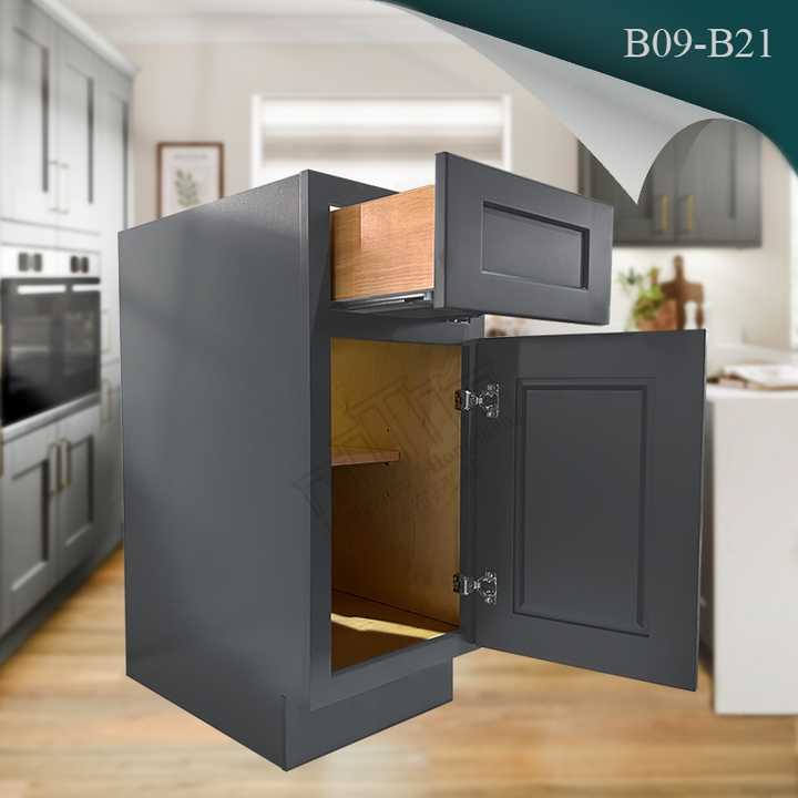New Arrival Graphite Shaker Style B12 RTA Kitchen Cabinets Stock Wooden ...