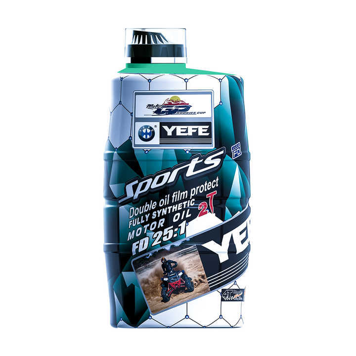 YEFE Fully Synthetic Motor Oil - 25:1 2T Motorcycle Lubricant