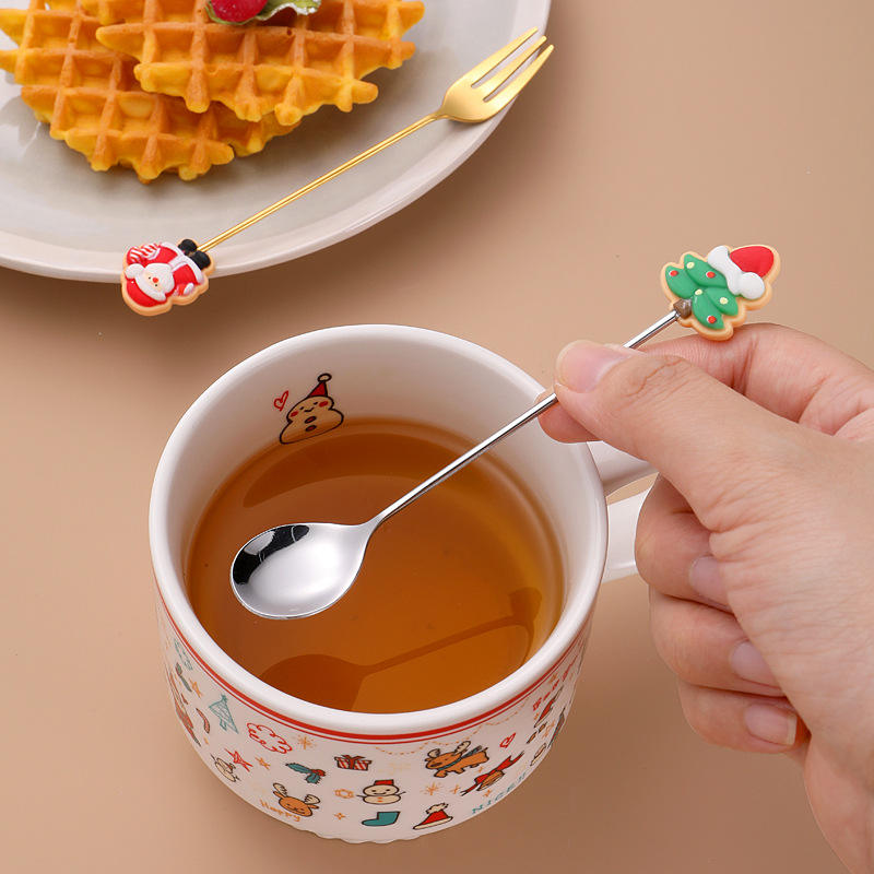Wholesale Stainless Steel Christmas Spoons Cartoon Dessert Coffee ...