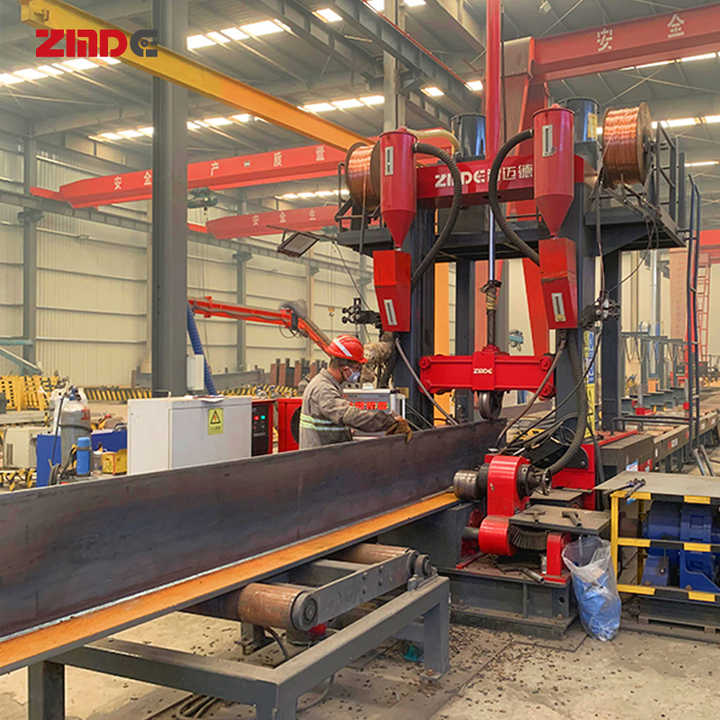 ZMDE PEB H-Beam Line Steel Frame Structure Assembly Welding Straightening Machine Gear PLC ...
