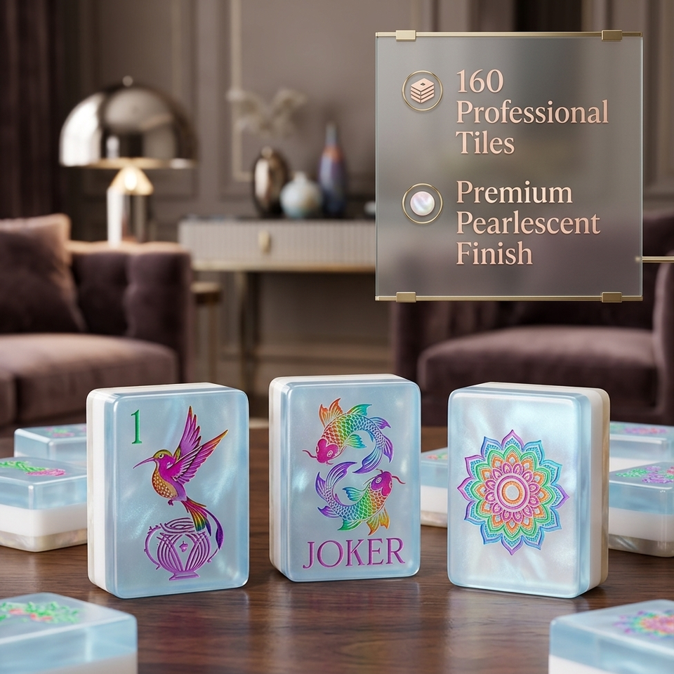 Custom Four Layered Mahjong Tiles Engraved 160 Pearlescent American ...