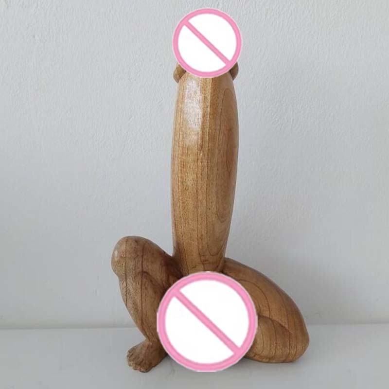 Large Penis Wood Sculpture Balinese Carving Artistic Home Décor 3170