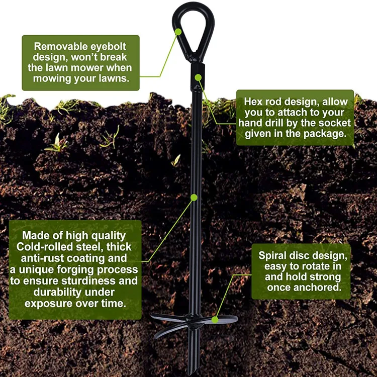 Hot-dip galvanized steel ground screw ground anchor rod support ...