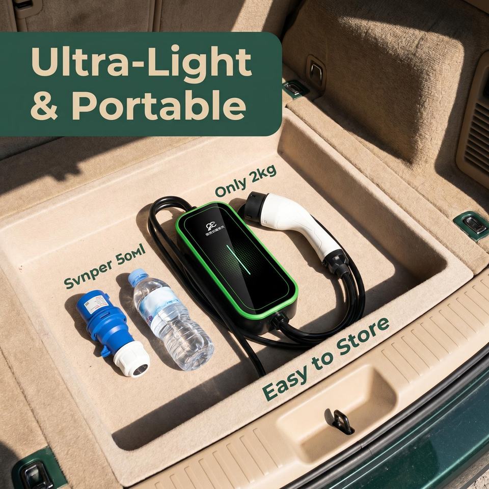 Portable 3.5kW 7KW Type 2 EV Charger with AC Wide Voltage, Plug & Play ...