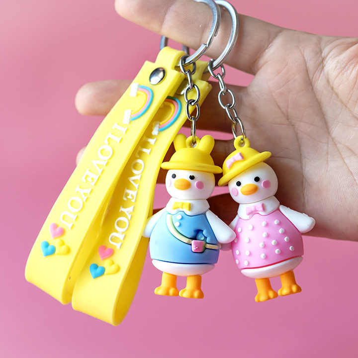 Fashion Car Key Chain Cute Couple Bag Pendant Gift Cartoon Takeaway ...