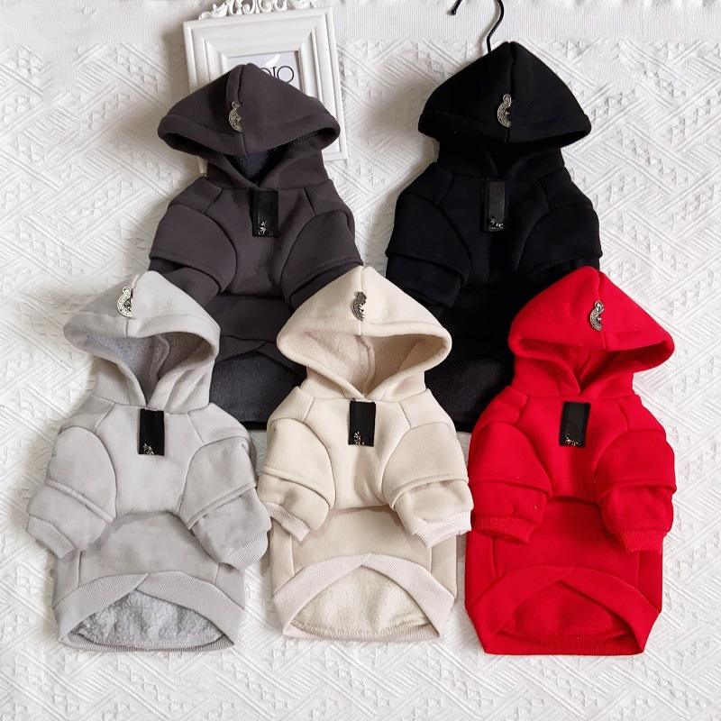 Trendy pet clothing: dogs and cats clothes, fleece fabric with hat ...