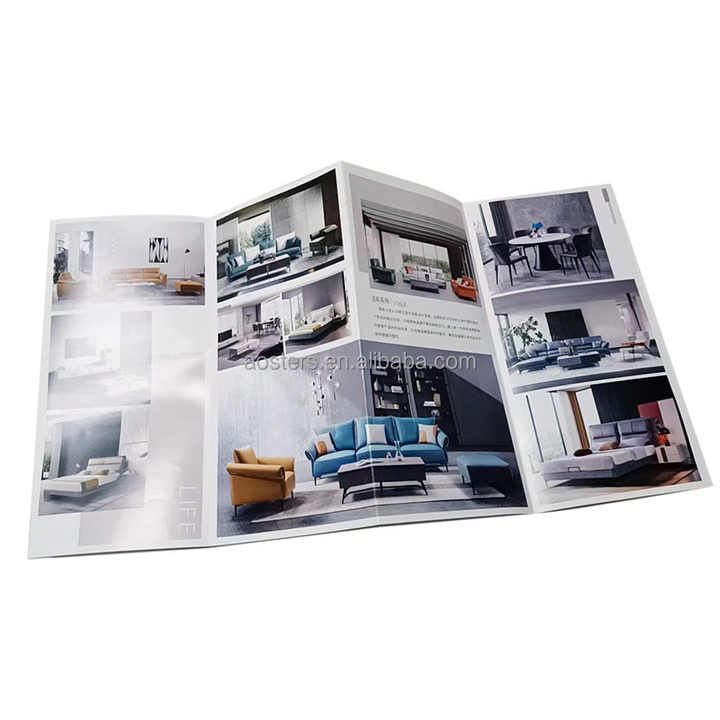 Custom Luxury Mini Accordion Fold Flyer Catalogue