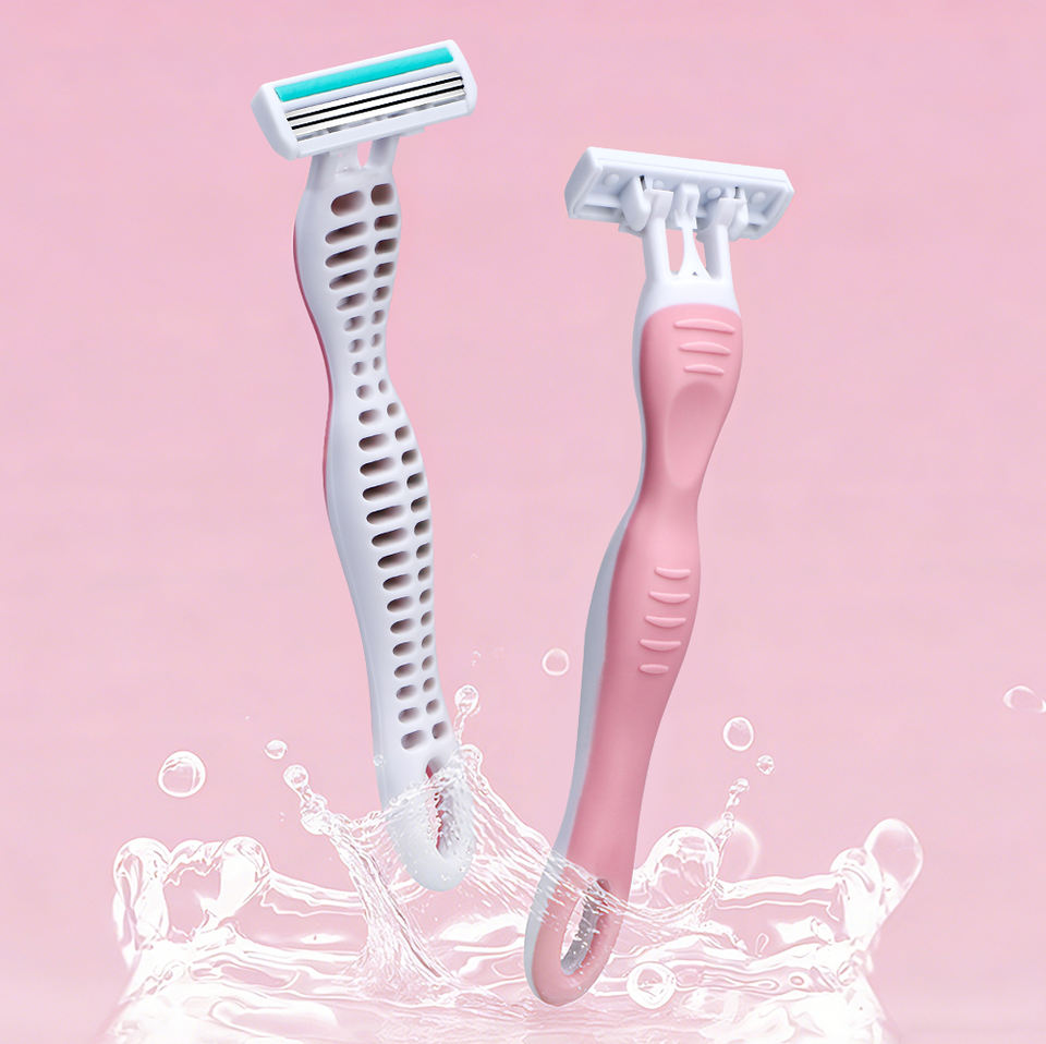 3 Blade Disposable Razor with Lubrication Strip High Quality ABS ...