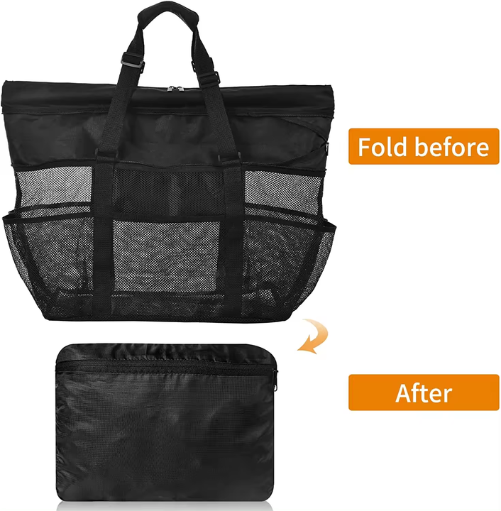 Premium Extra Large Mesh Beach Bag Oversized Beach Tote Bag Custom 5 ...