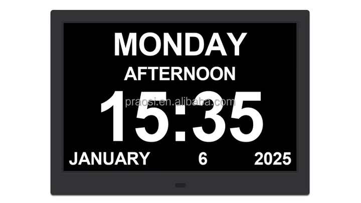 13.3" Digital Analog Desk Clock for Seniors Elderlys Large Display Easy ...