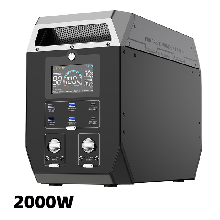 2000W 2000WH Portable Power Station Bank Supply Solar Generator Wholesale Travel Home Lifepo4 ...