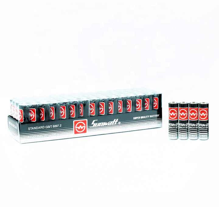 SUNWATT R6 PVC No.5 Durable AA Size Zinc Carbon Primary Batteries Alarm ...