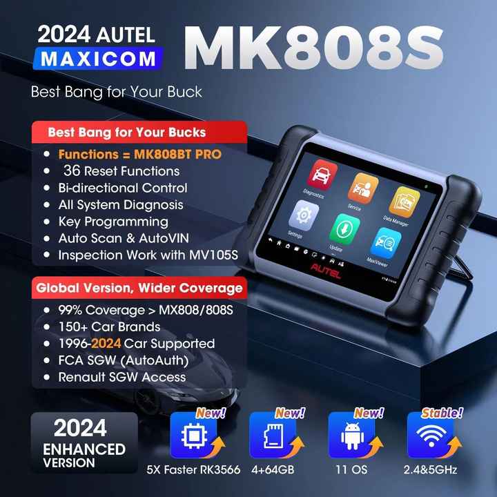 For Autel MaxiCOM MK808S OBD2 Diagnostic Scanner Tool Engine Analyzer ...