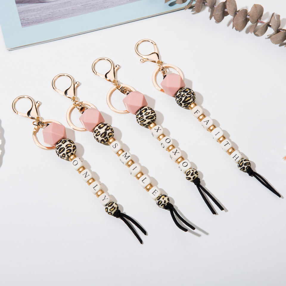 Daisy Cartoon Style Silicone Beads Keychain Long Necklace with Business ...