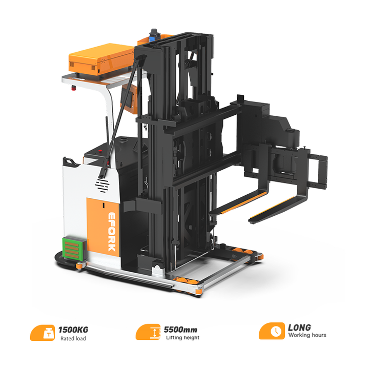 3 WAY Forklift AGV 2025 AGV VNA Trucks Very Narrow Aisle VNA Turret Forklift with 1.6t Capacity ...