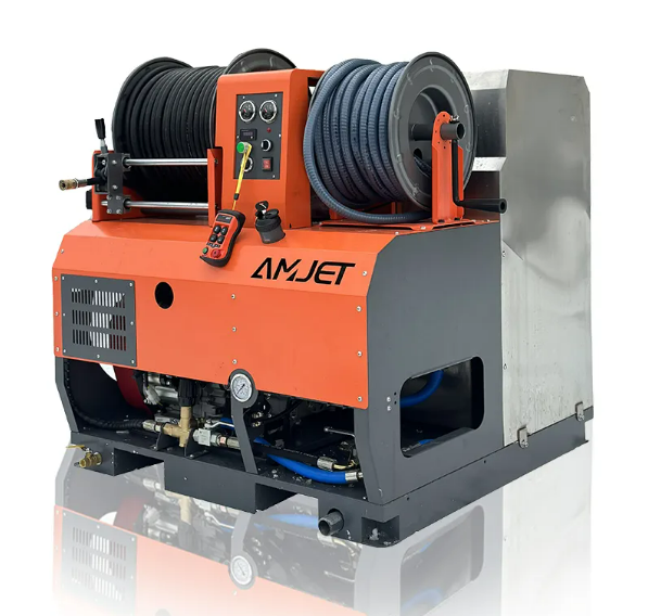 AMJ-300BAR-40LPM High Pressure Water Jet Sewer Cleaning Machine to Remove Stubborn Oysters and ...