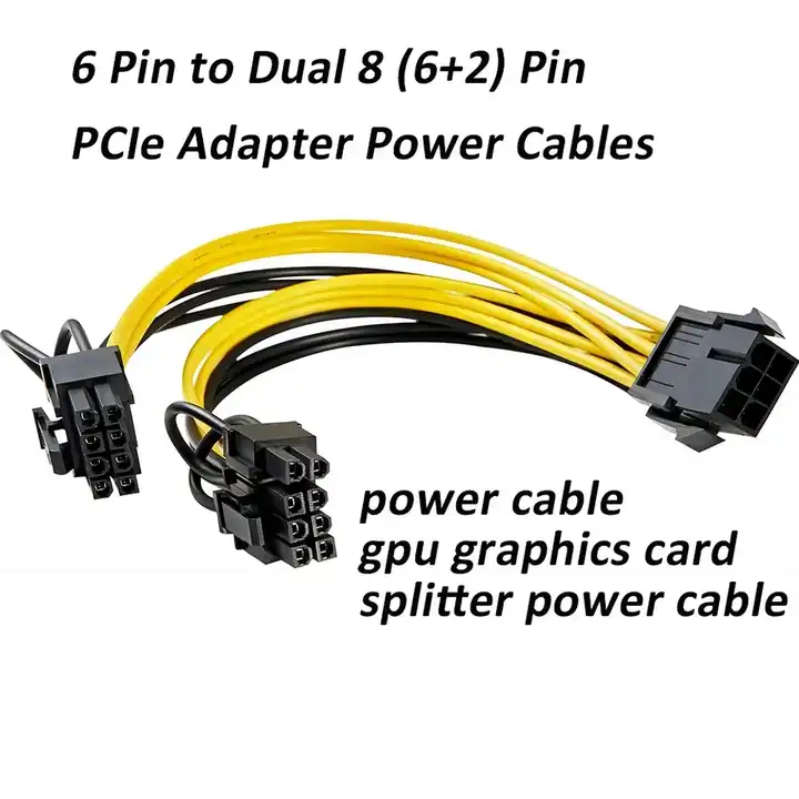 8 Pin Male Power Cable Gpu Graphics Card Splitter Power Cable 1 Buyer ...
