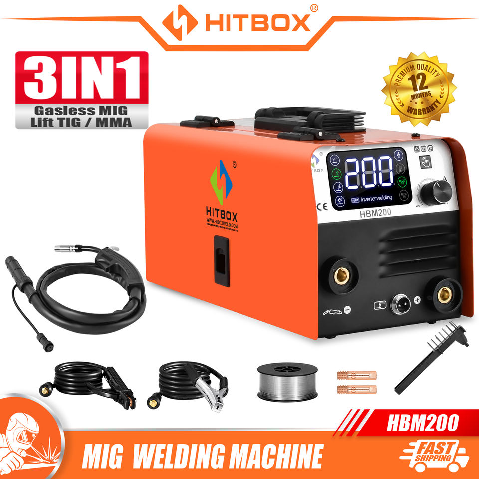 HITBOX HBM200 MIG TIG Lift TIG 3 in 1 IGBT Portable Welding Machine ...