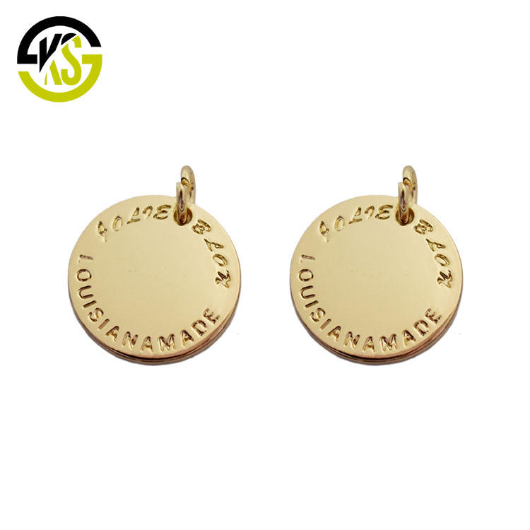 Custom Gold Charms Engraved with Brand Logo Jewelry Tags