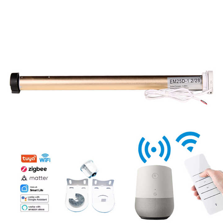 Emlux 25mm Smart Electric Tubular Motor Works with SmartThings IFTTT ...