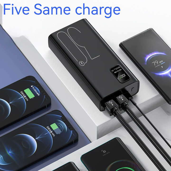 30000mah Power Bank with 4 USB Type-C Outputs - Fast Charging