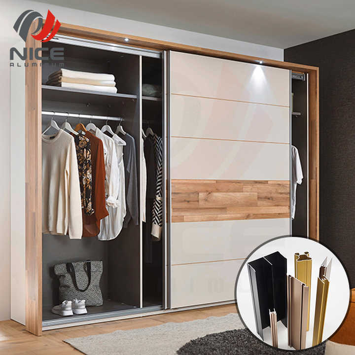 Aluminum Wardrobe Closet Handle Sliding Door Frame Aluminium Profile ...