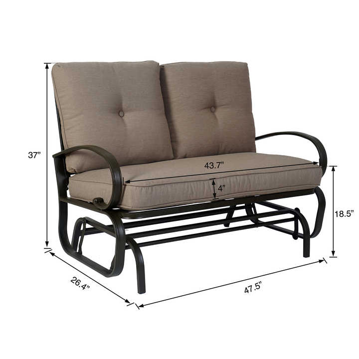 2-Seater Outdoor Garden Furniture Rocking Chair Glider Stylish Sun ...