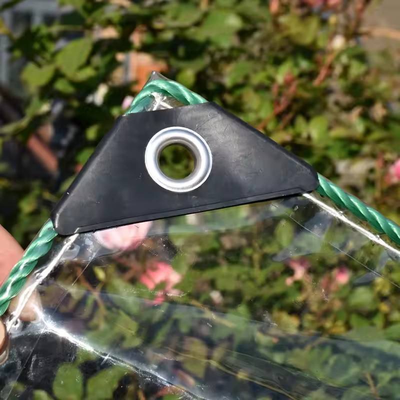 0.35mm Thick Transparent Polyester Knitted Tarpaulin Balcony Windows ...