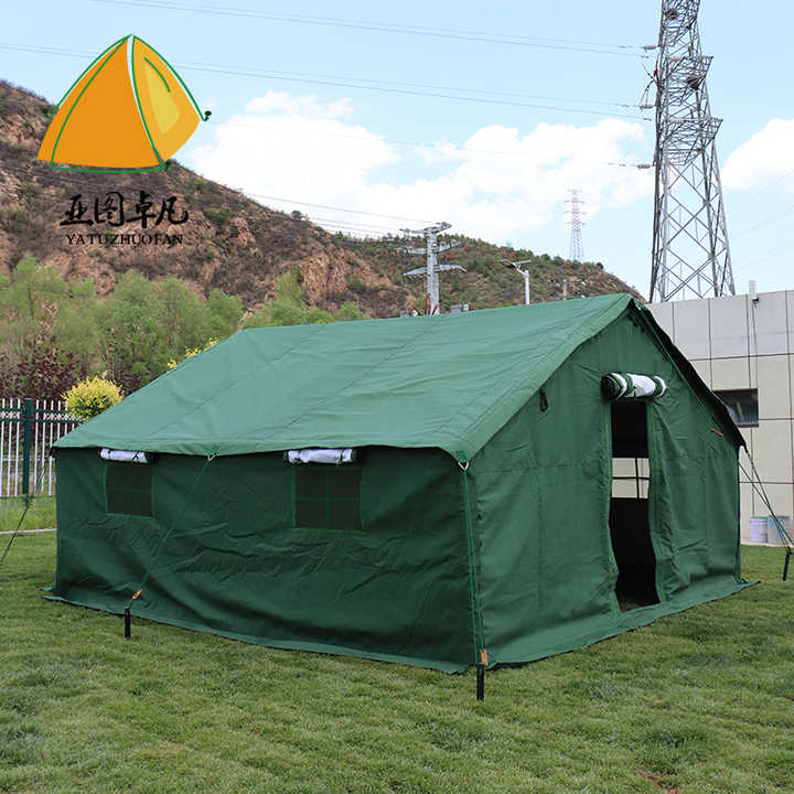 Heavy Duty Canvas Tent Green Color Big Space Canvas Tent House Factory ...