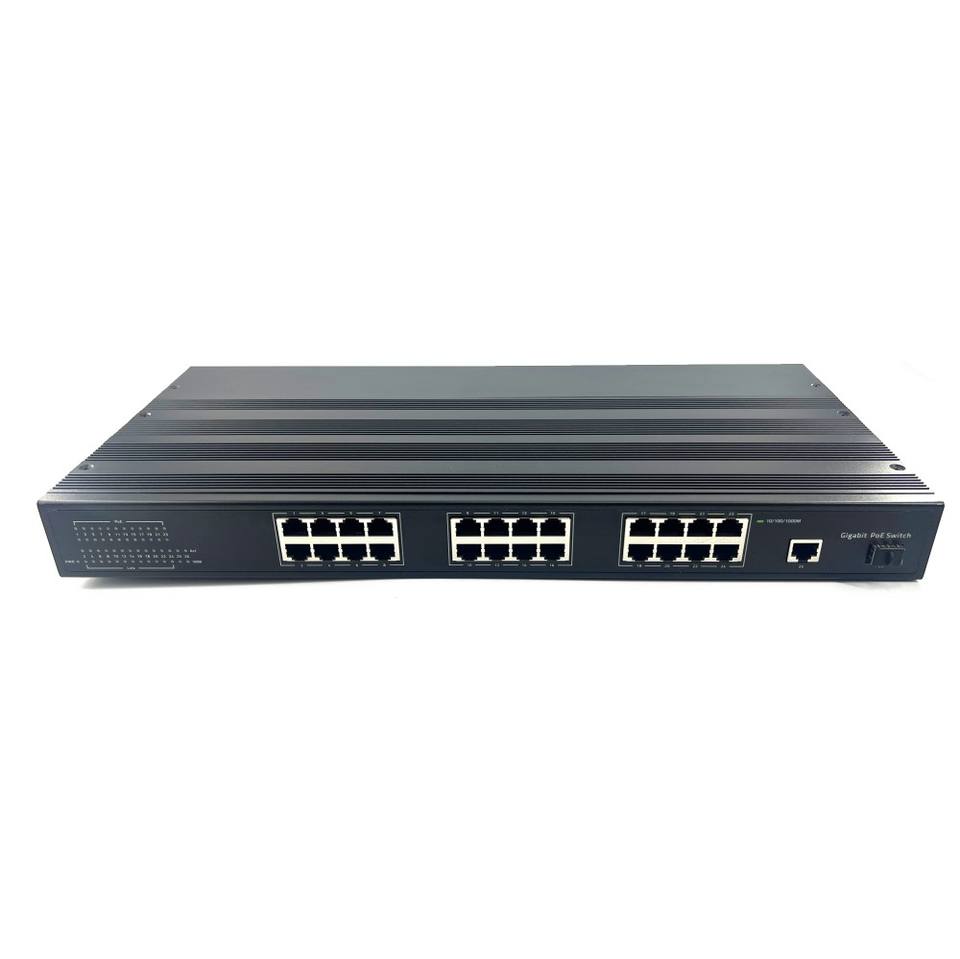 24 Ports Poe Switch 1000mbps with 1 Giga Sfp Uplink 1 Gigabit RJ45 Port ...