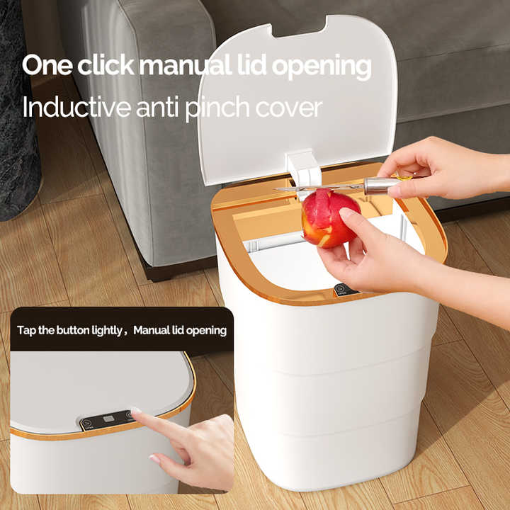 Automatic Smart Three Mode Trash Can Folding Smart Trash Container Large Capacity Intelligent ...