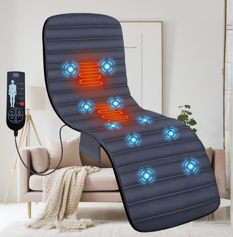 2025 Hot Sale Full Body Shiatsu Massage Mattress 10 Vibration Motors ...