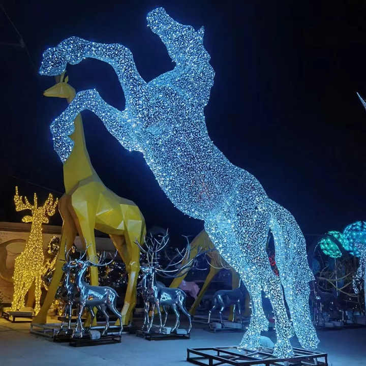 LED Lighted Hollow-out Horse Sculpture Yard Holiday Decor Illuminated ...