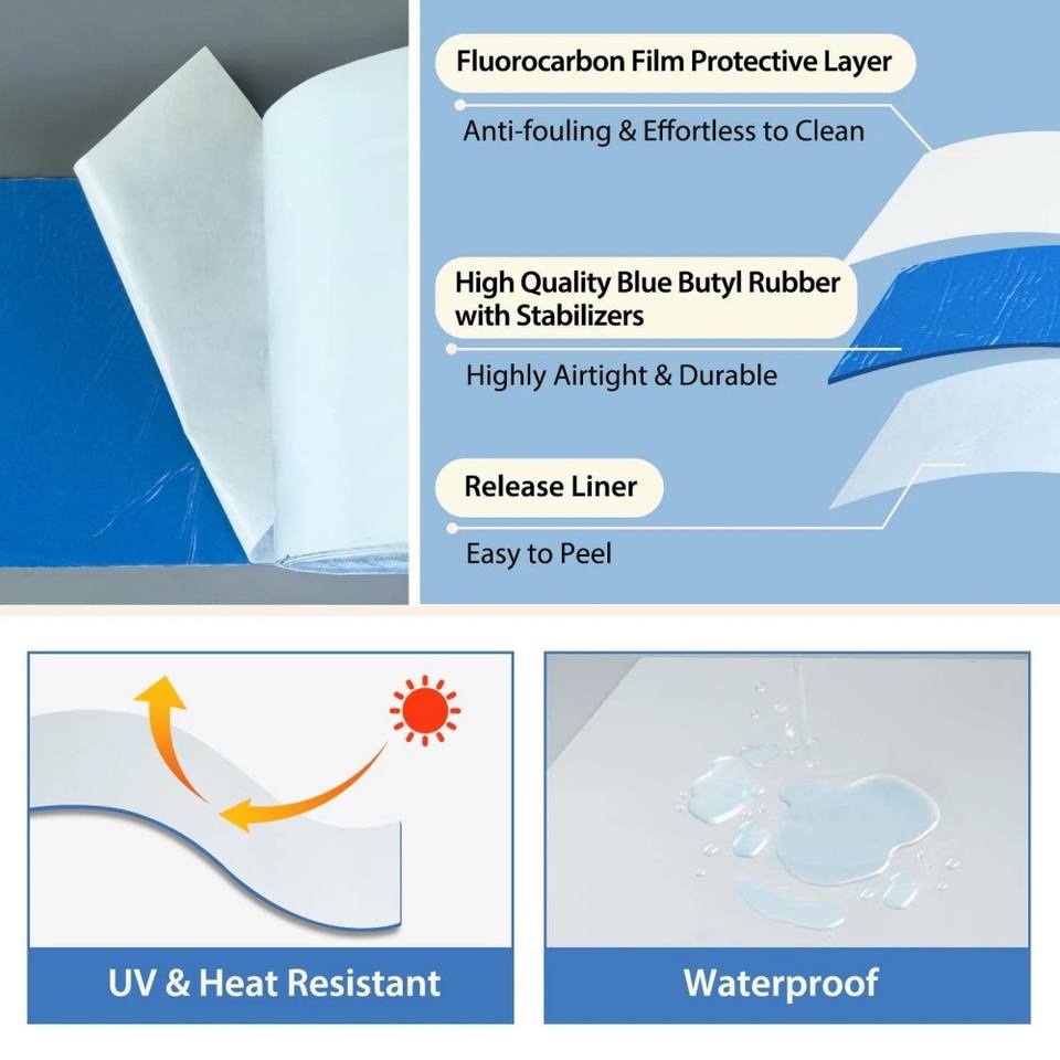 High Sticky Self-Adhesive Aluminum Foil Butyl Rubber Waterproofing Tape ...